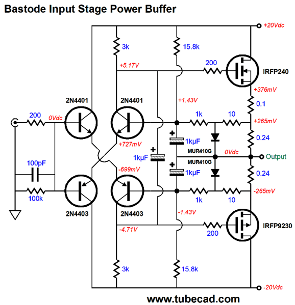 Push-pull Auto-Cathode-Bias and Error-Correcting MOSFET Output Stages